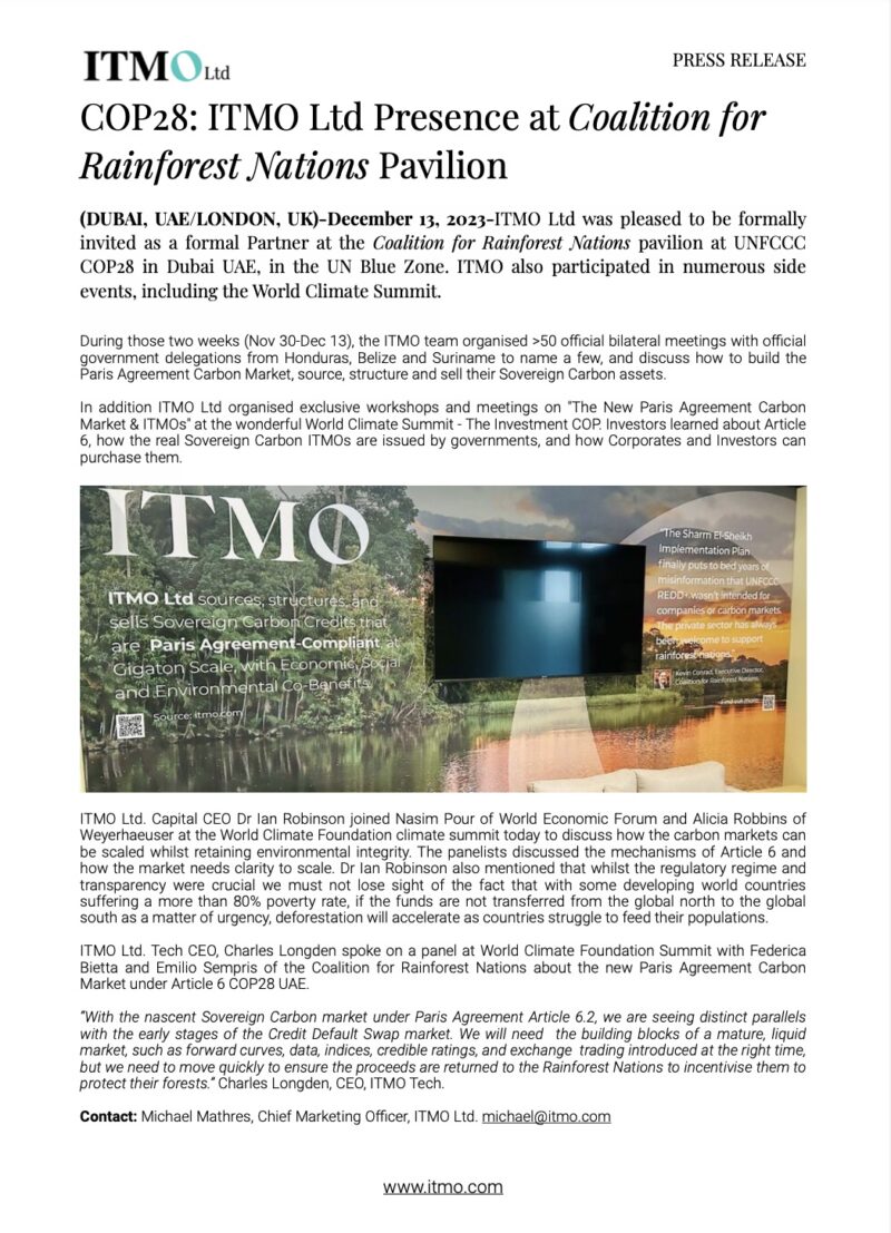 Press Releases - ITMO Ltd - www.itmo.com